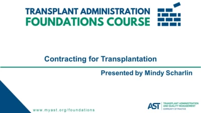 Transplant Administration Foundations Course - American Society of ...